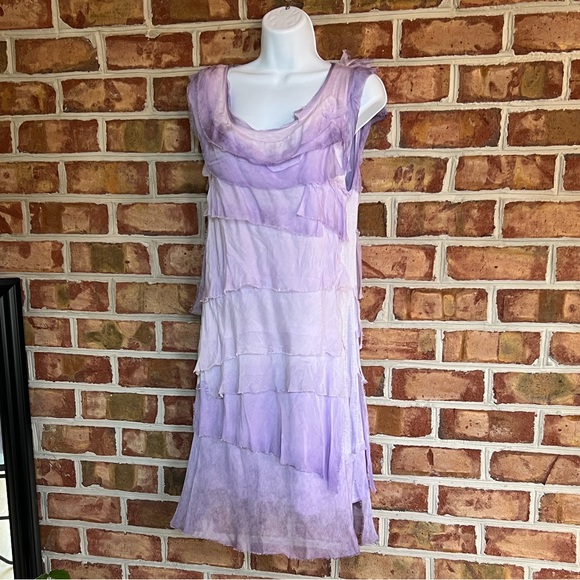 Moda | Dresses | Nwt Moda Made In Italy Purple Tiered Midi Stretch ...